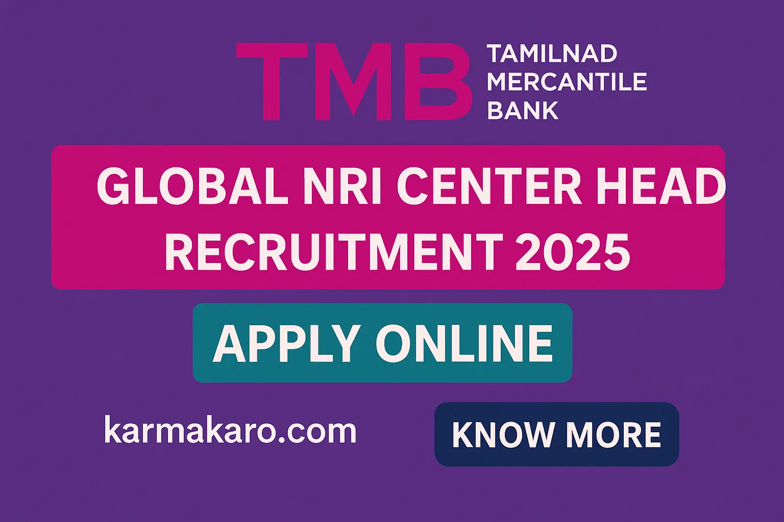 TMB Global NRI Center Head Recruitment 2025 - Apply Online by 13 July