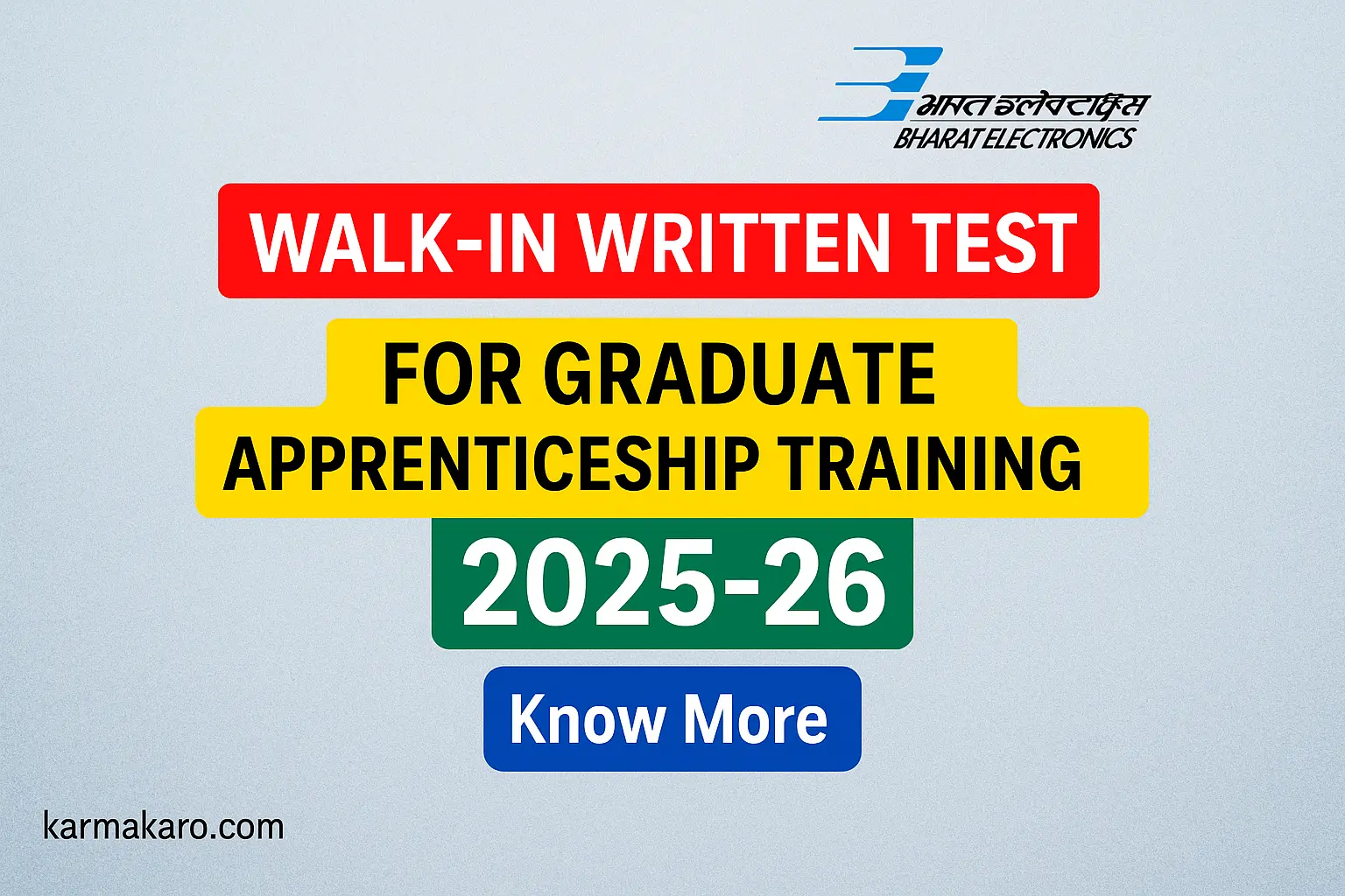 BEL Graduate Apprenticeship Walk-In Written Test 2025 for Engineering ...