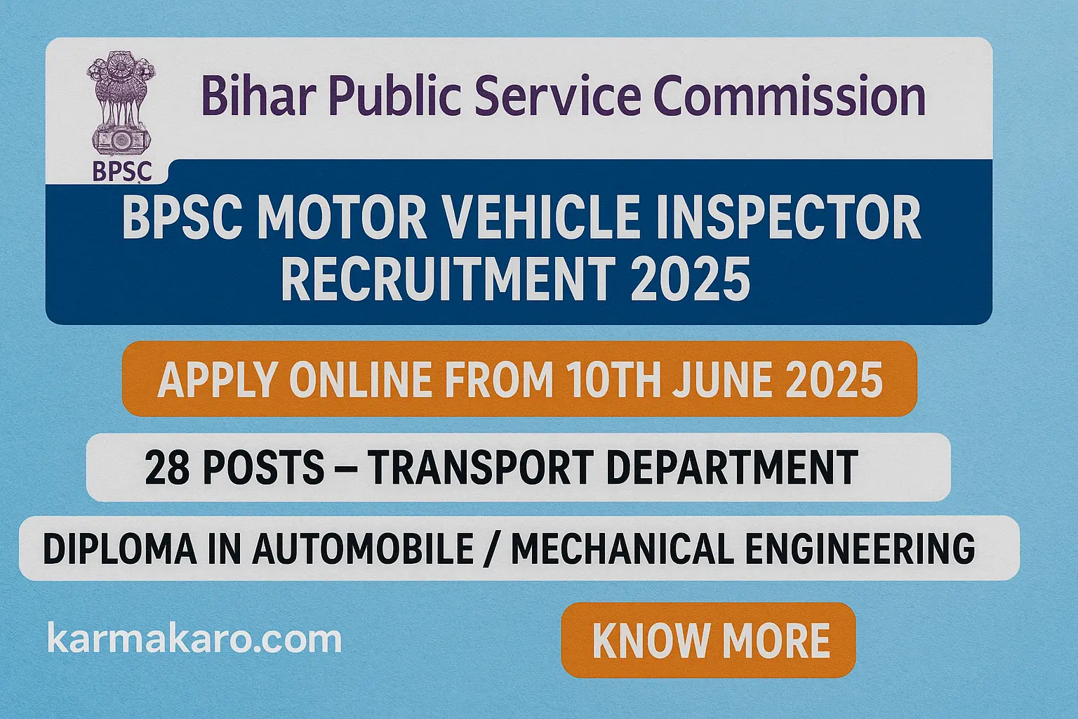 BPSC MVI Recruitment 2025 Notification Out for 28 Motor Vehicle Inspector