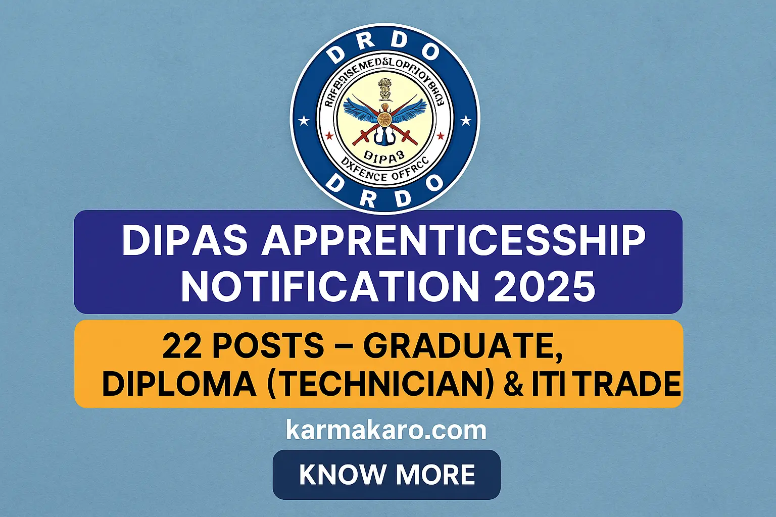 DIPAS DRDO Apprenticeship 2025 Notification Out for Graduate, Diploma, and ITI Posts