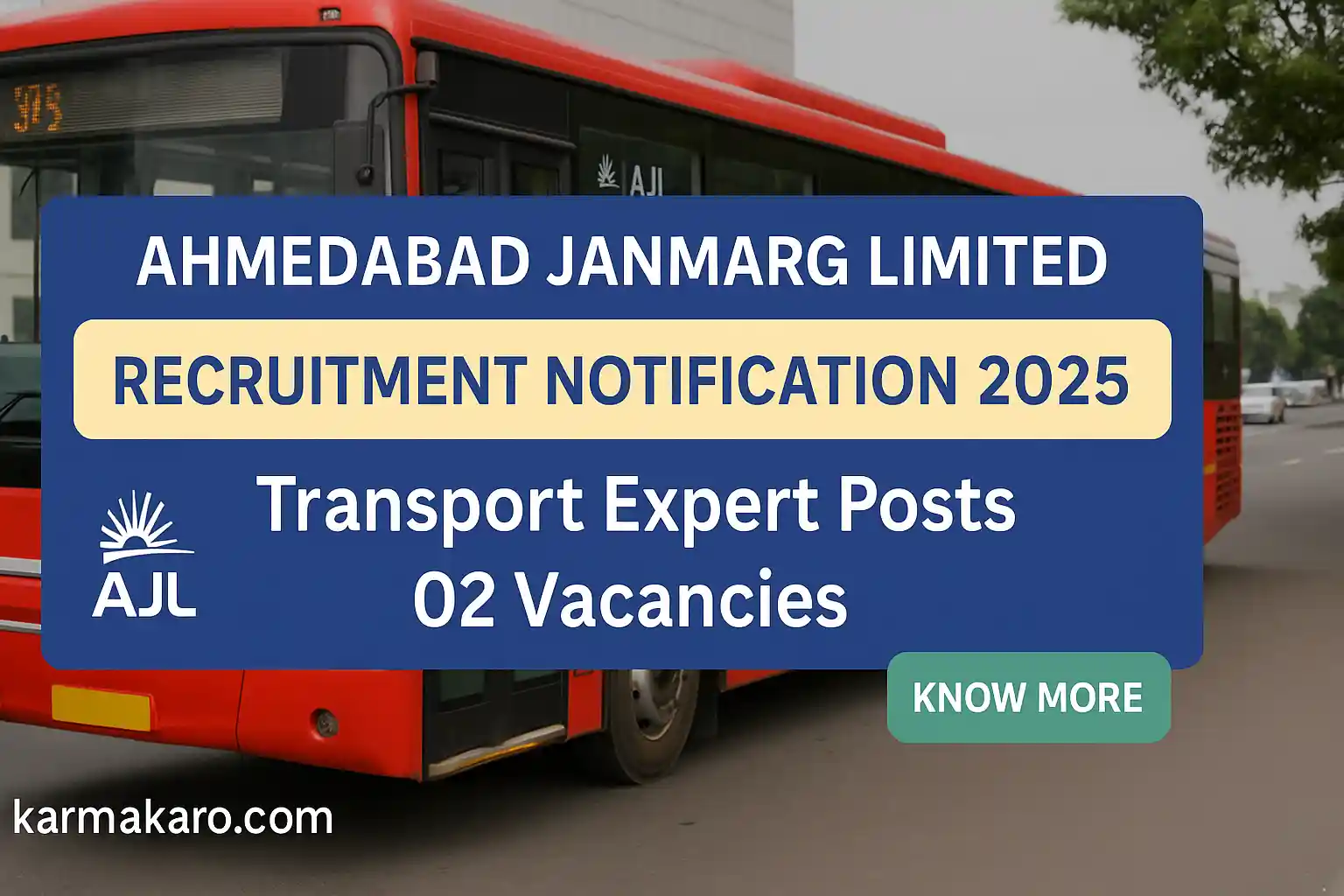 Ahmedabad Janmarg Transport Expert Recruitment 2025 || Apply Offline ...