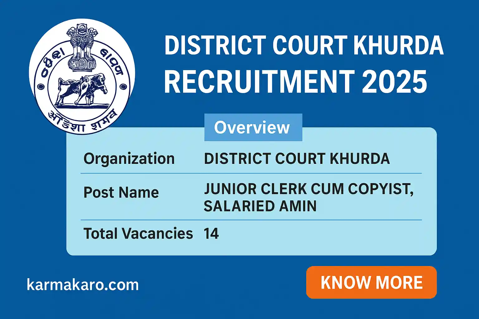 District Court Khurda Recruitment 2025 || Apply Offline for 14 Posts