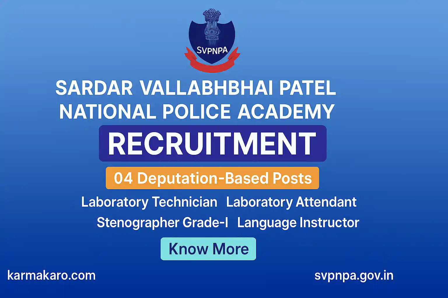 SVPNPA Recruitment 2025 - Apply for Laboratory Technician, Attendant, Steno & Language ...