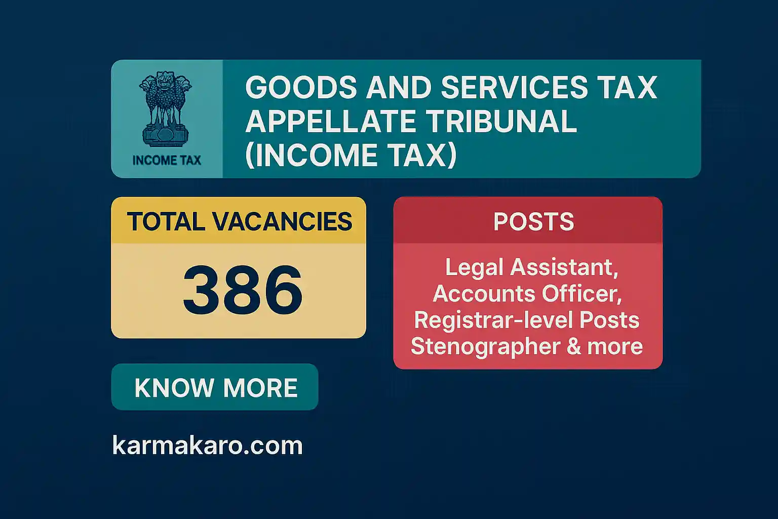 Income Tax Recruitment 2025 – Apply for 386 Legal Assistant, Accounts ...